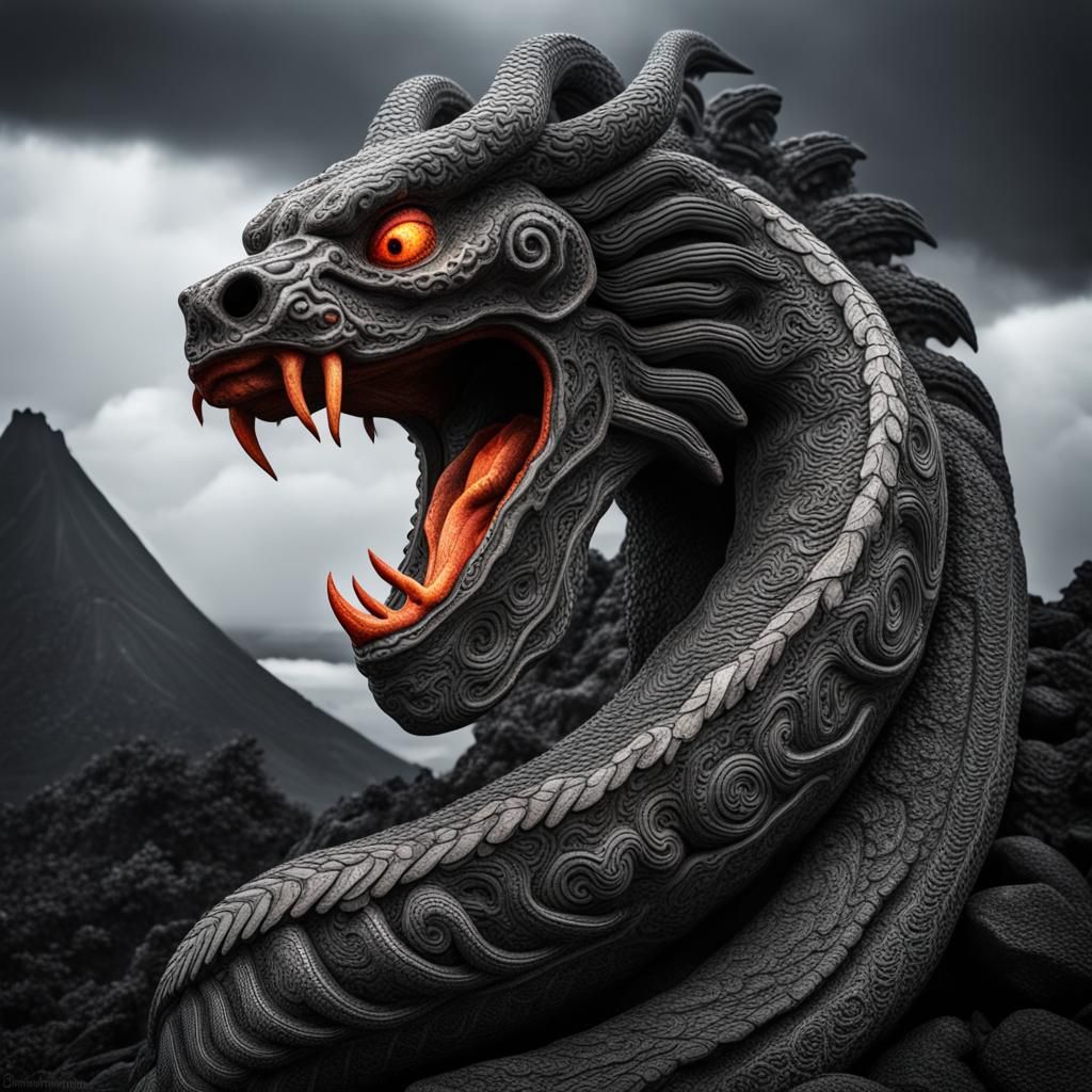 Volcanic serpent god. - AI Generated Artwork - NightCafe Creator