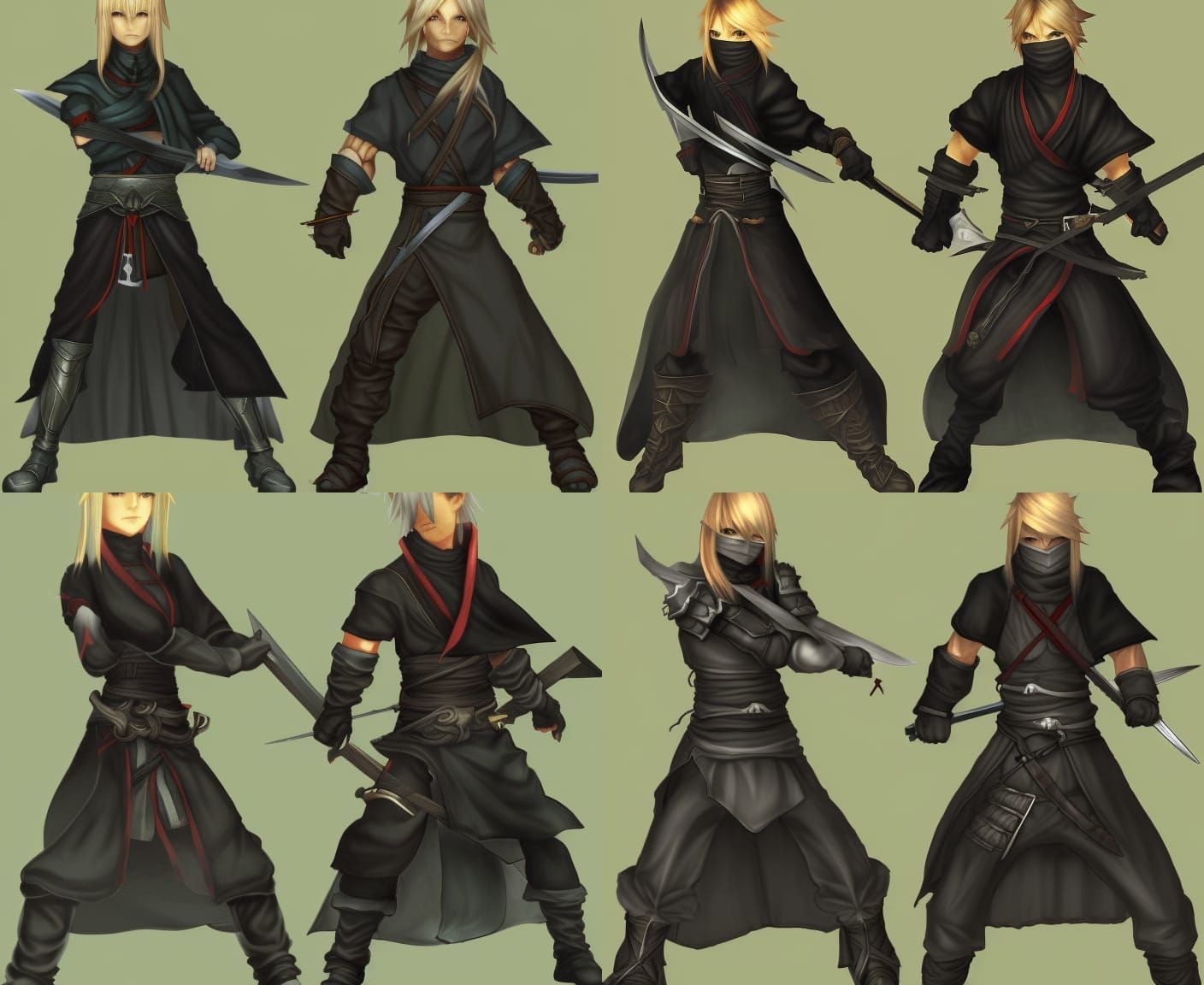 ASSASSIN CLASS JOB, NINJA TYPE, MALE AND FEMALE, SIDE BY SIDE, SAME ...