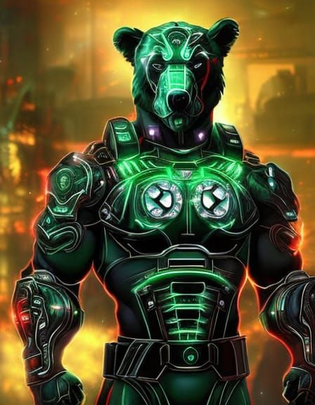 Cyborg Bear - AI Generated Artwork - NightCafe Creator