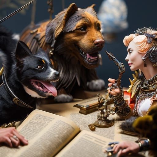 Dogs Playing D&D - AI Generated Artwork - NightCafe Creator