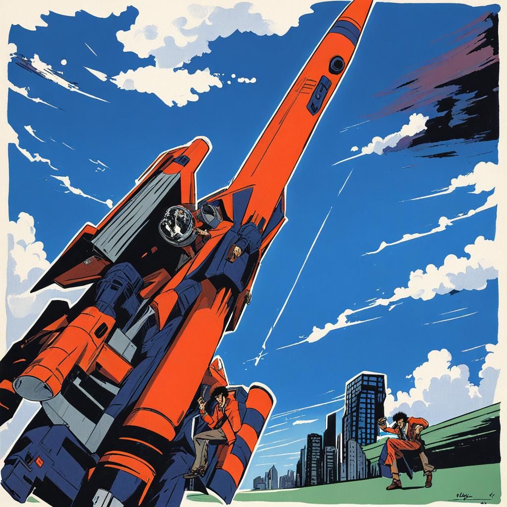 Cowboy Bebop rocket launch - AI Generated Artwork - NightCafe Creator