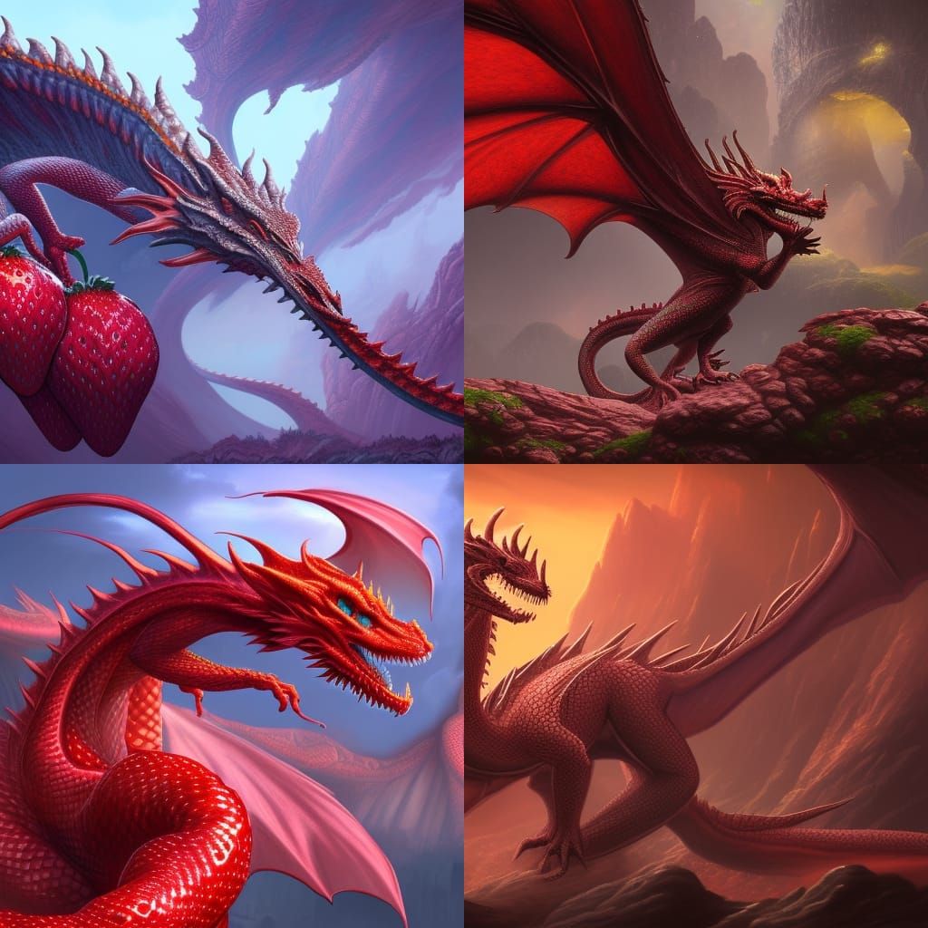 strawberry dragon - AI Generated Artwork - NightCafe Creator
