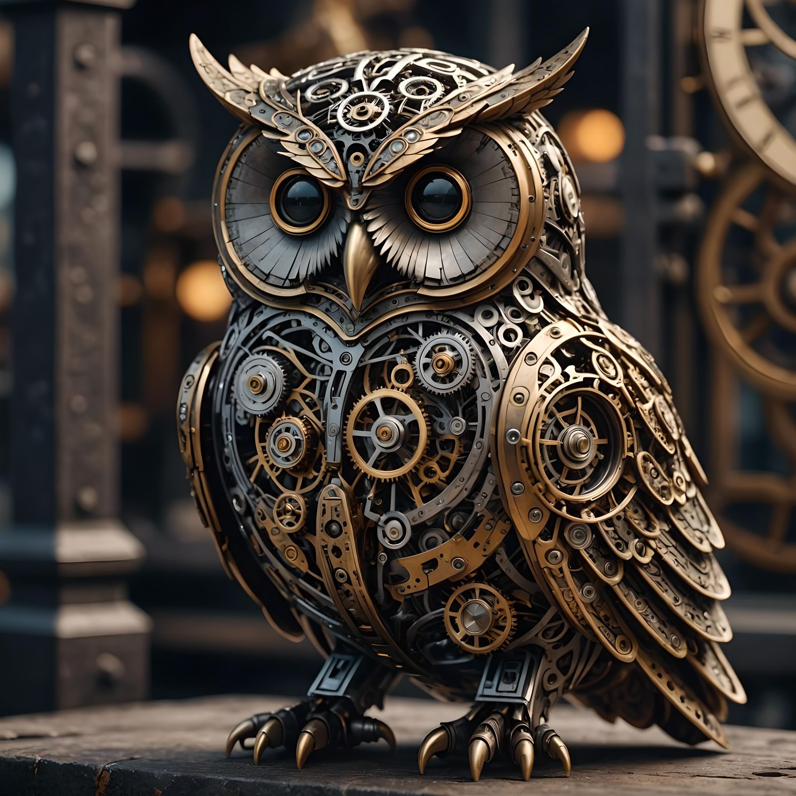 High concept, technically precise, mechanical, clockwork owl - AI ...