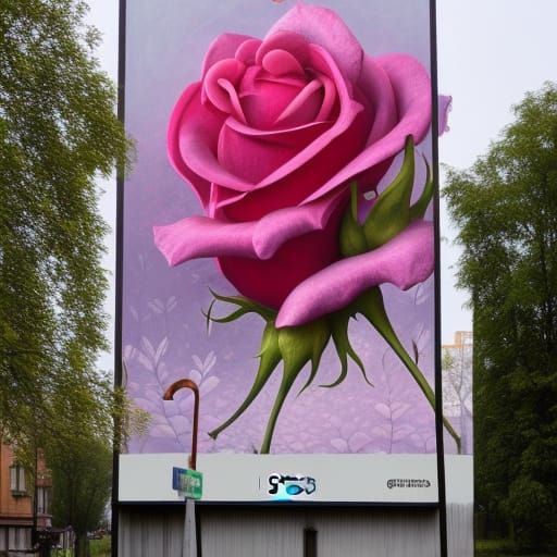 Rose Billboard - AI Generated Artwork - NightCafe Creator