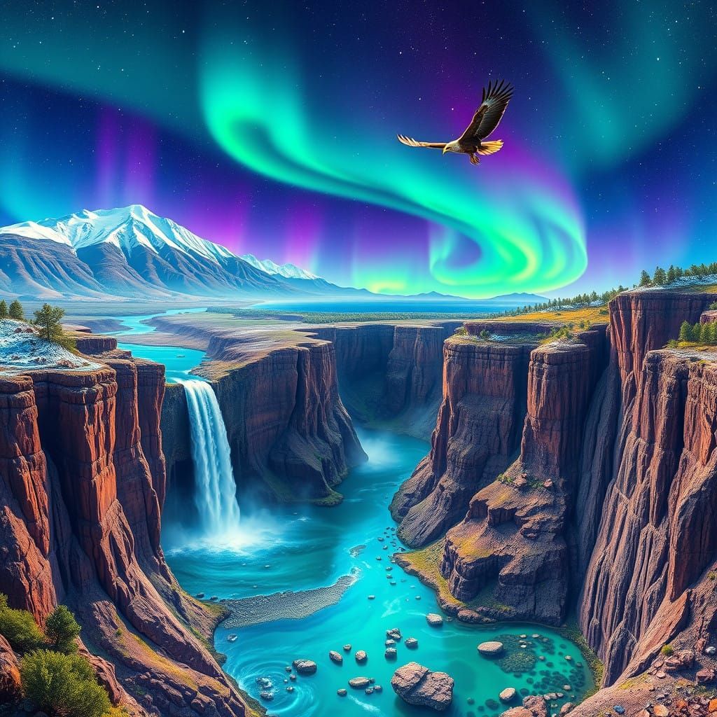 Earth’s most iconic natural wonders merging into one breathtaking scene.