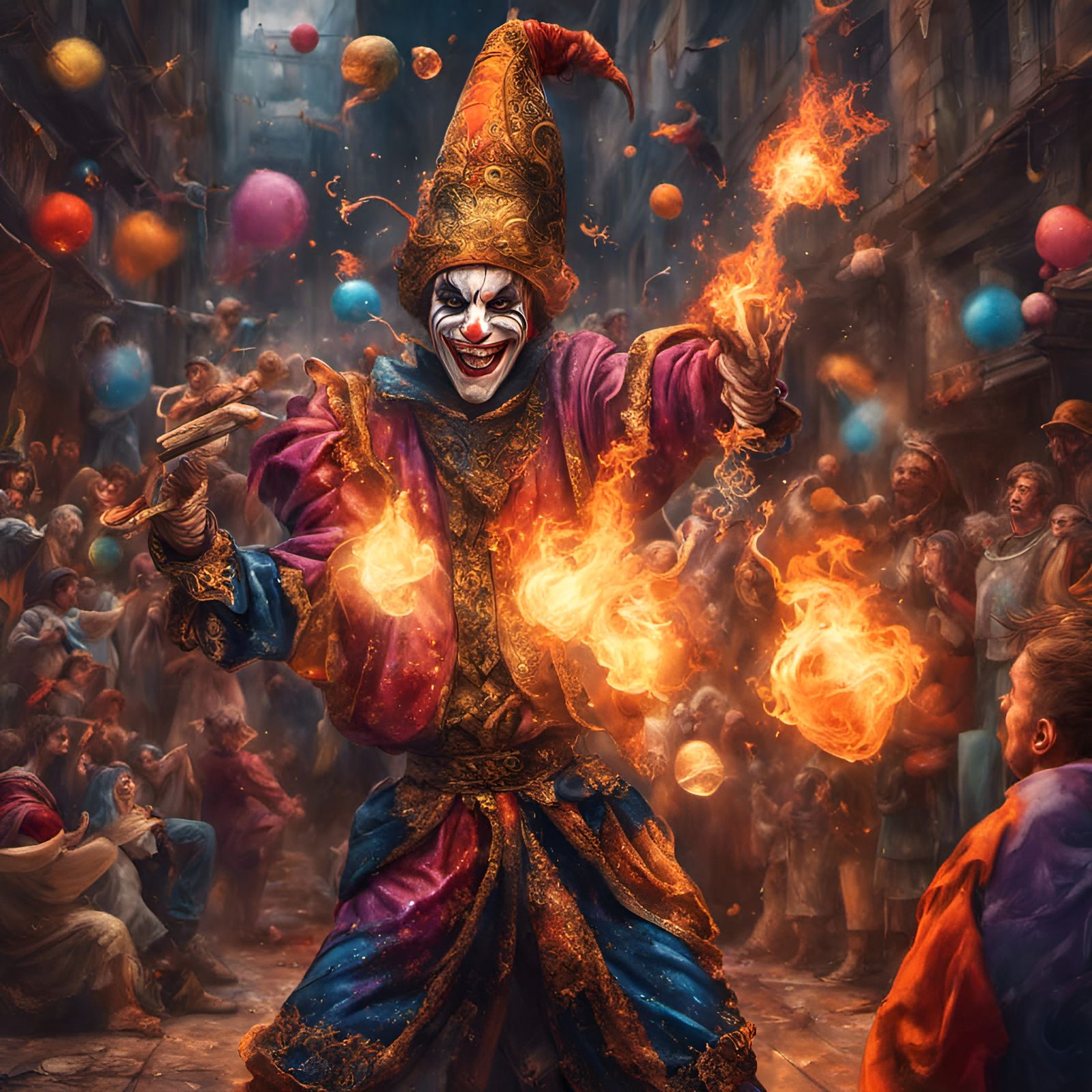 Medieval Royal Jester preforming on the street. - AI Generated Artwork ...