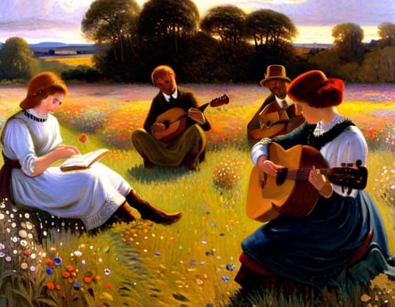 “The music gradually changed to a cheerful tune in the meadow” detailed ...