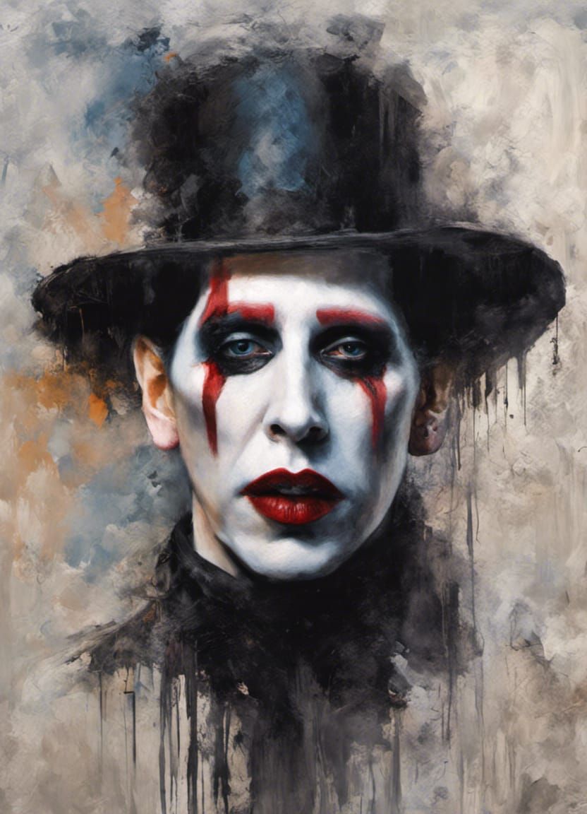 Marilyn Manson Gothic realistic Epic watcheye, Impressionist Maximalist ...
