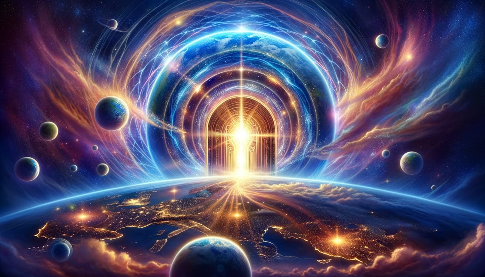 Cosmic Bridge Opens to 5th Dimensional Earth in Vi... - AI Art