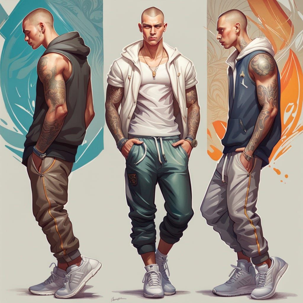 Chav triptych - AI Generated Artwork - NightCafe Creator