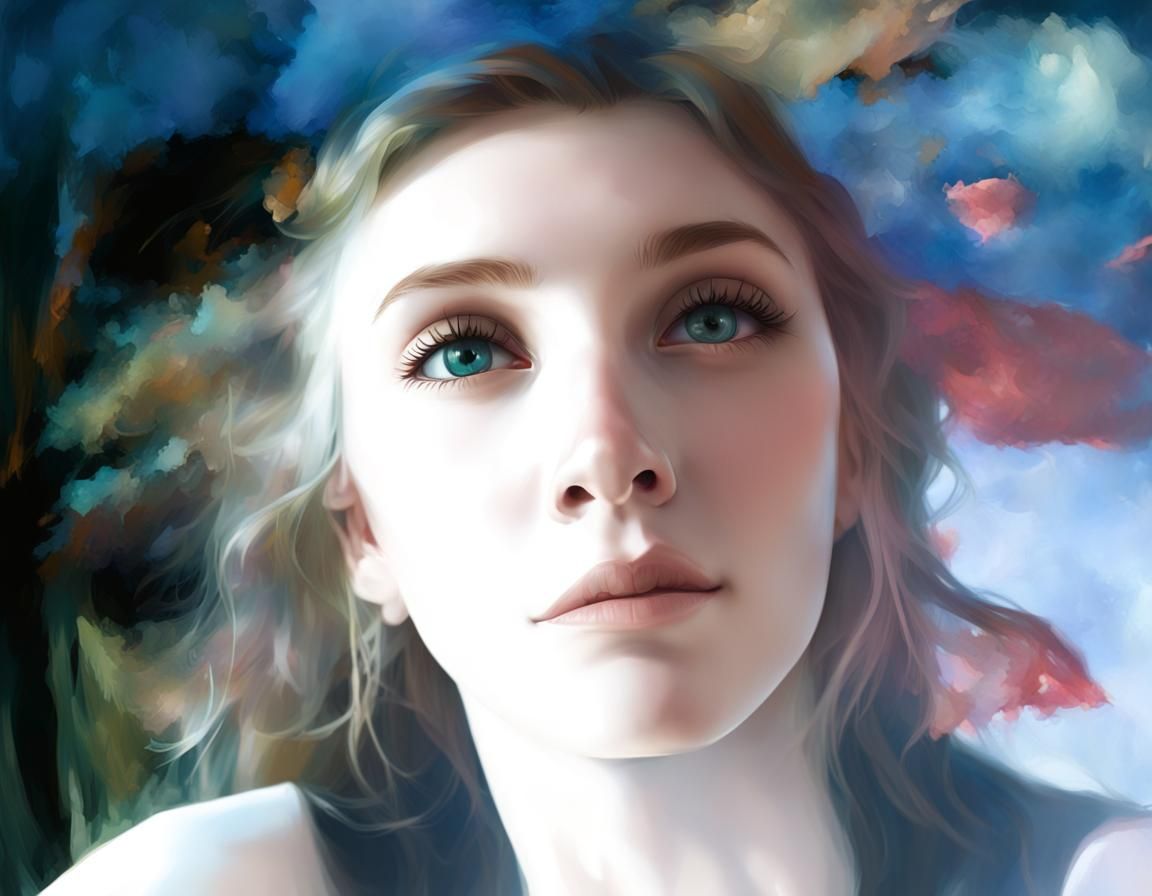 a close up woman's face head and shoulders portrait, 8k resolution ...