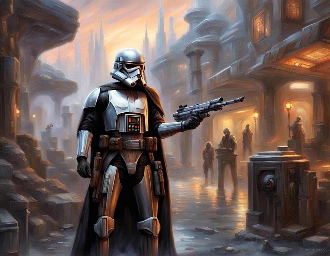Star Wars: Imperial Commando in silver armour - AI Generated Artwork ...