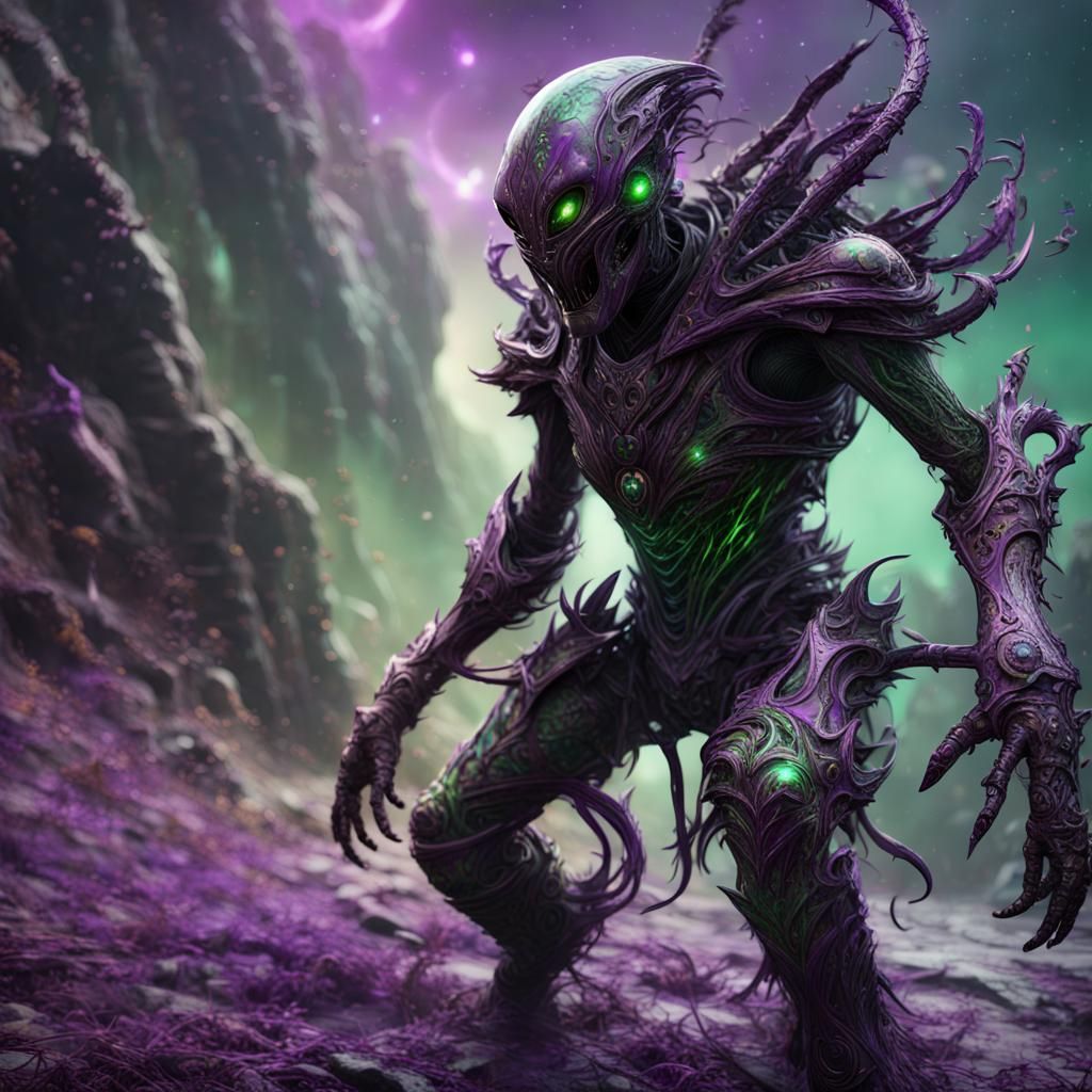 raging astral empire alien creature in full astral armor rushing the ...