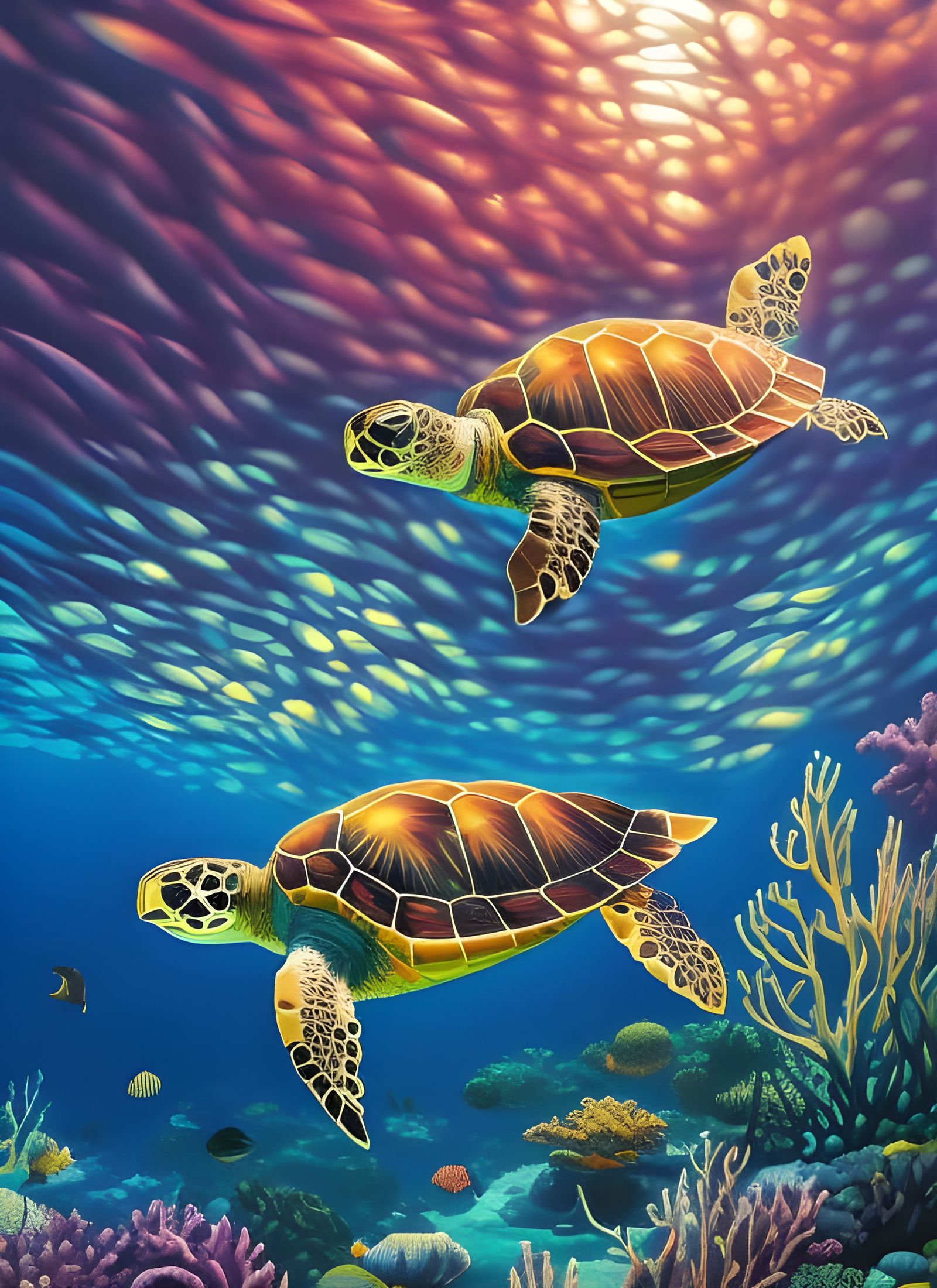 Sea Turtles - AI Generated Artwork - NightCafe Creator