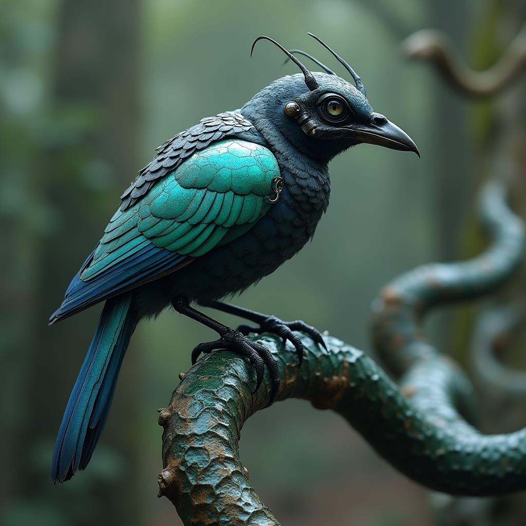 Biomechanical 3d Dusky antbird 2 - Biomechanical Dusky Antbi...