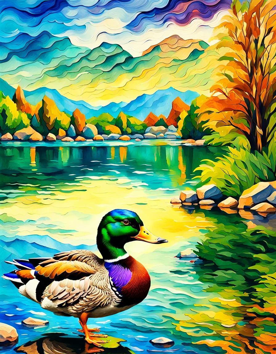Just ducky Beautiful mallard ducks on the picturesque lake Impasto ...
