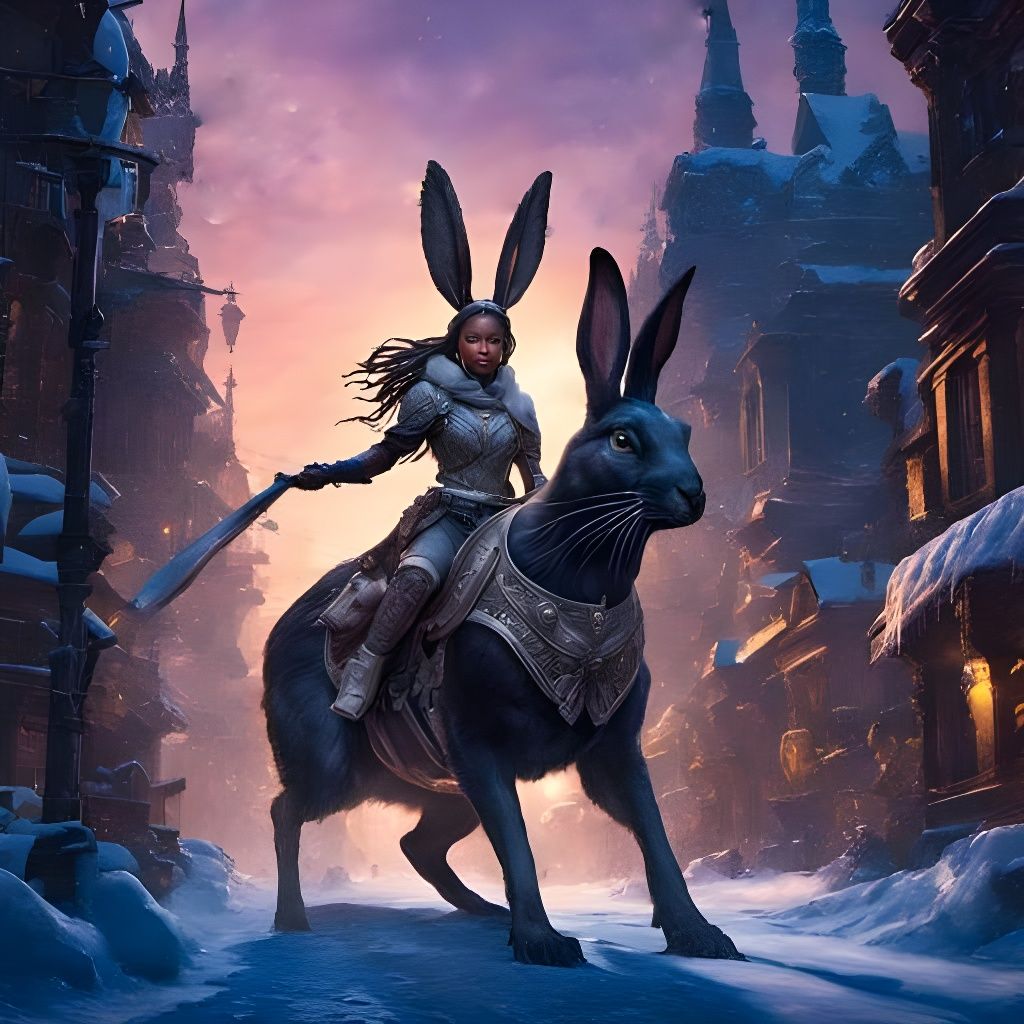 Winter Rabbit Rider - AI Generated Artwork - NightCafe Creator
