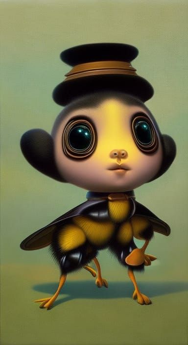 very beautiful portrait of an extremely cute and adorable bee, smooth ...