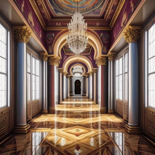 Palace hallway - AI Generated Artwork - NightCafe Creator