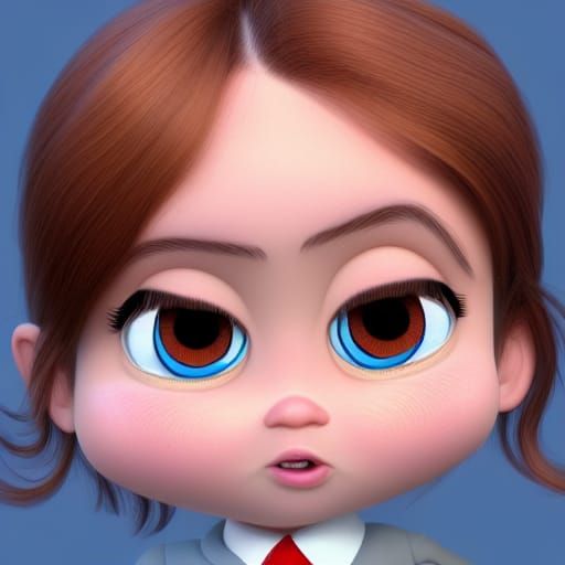 boss baby brown wavy long hair brown eyes cool CEO boss girl full glam ...