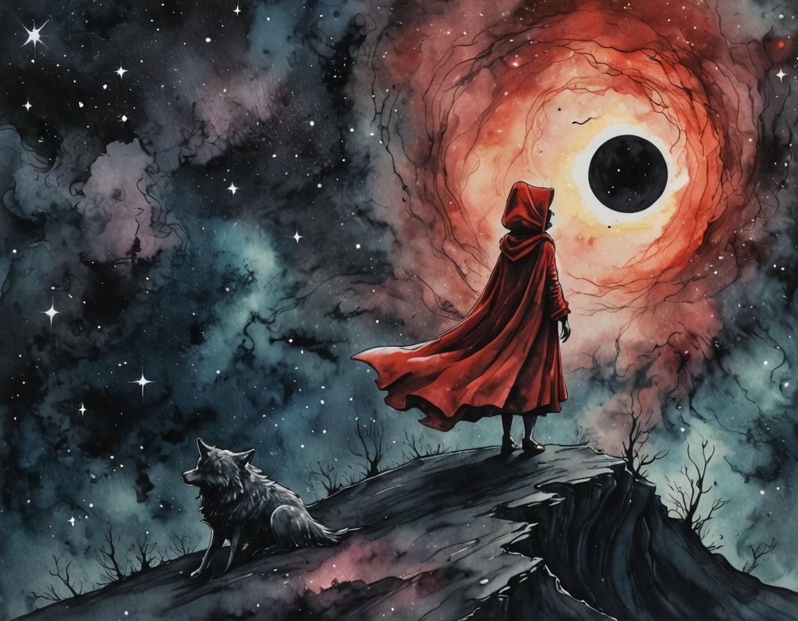 Surreal Nebula Encounter in Vintage Ink - AI Art