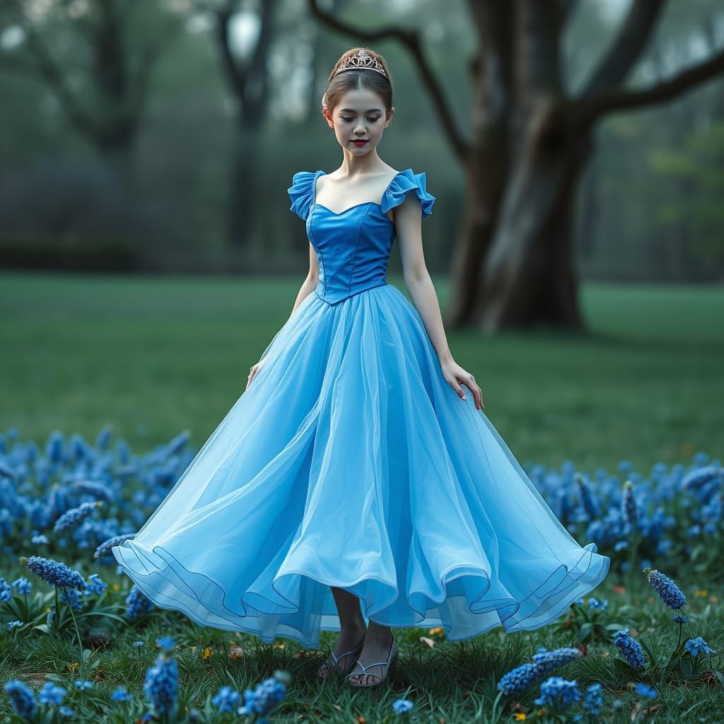 Bluebell princess - Whimsical Bluebell Princess in Floral Ma...