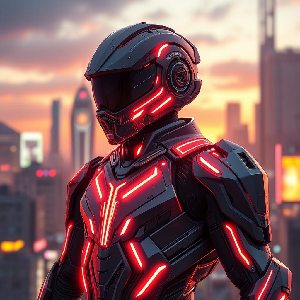 Soldier as a futuristic ranger - Cyberpunk Ranger in Futuris...