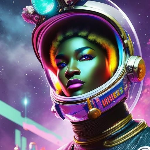 Afropunk Cosmonaut - AI Generated Artwork - NightCafe Creator
