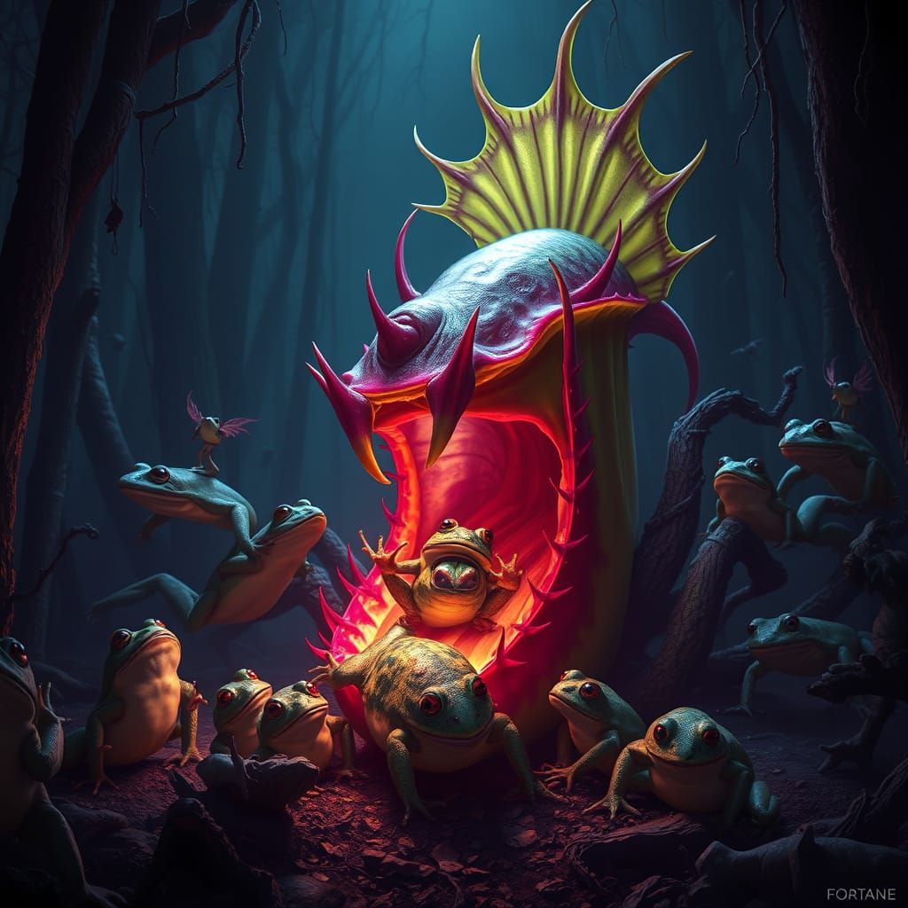 Victory Bells - Carnivorous Venus Flytrap Devours Frog in Da...