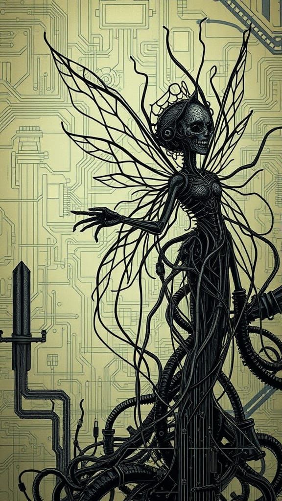 weirdly wired fairy - Mecha Fairy in Industrial Gothic Park