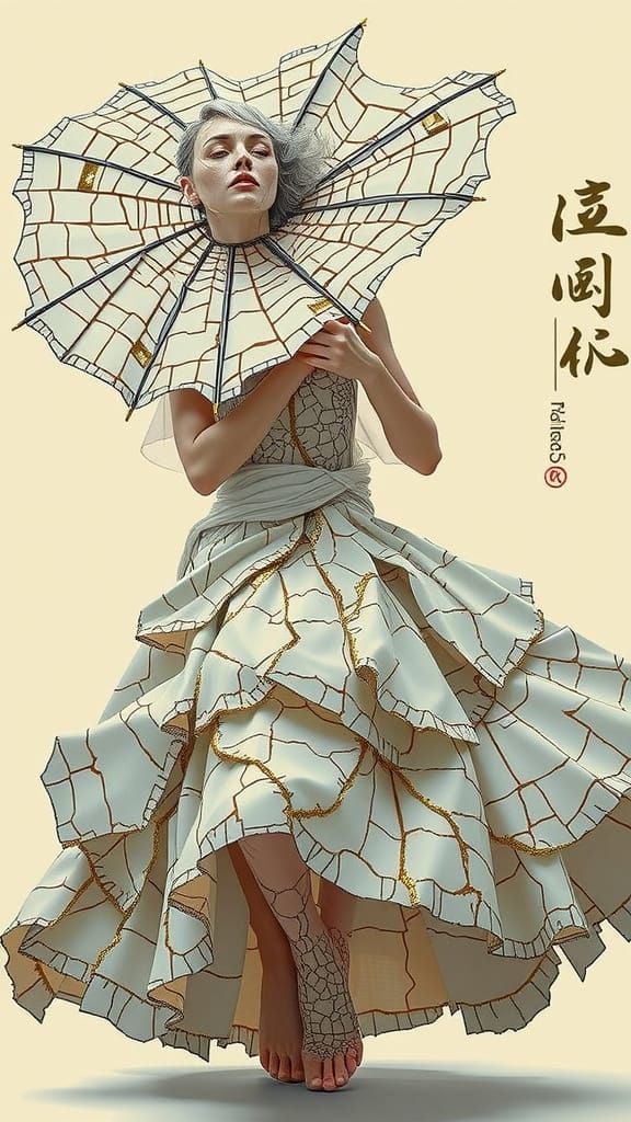 Ethereal Woman in Tartan Iridescent Glow, Reborn f... - AI Art