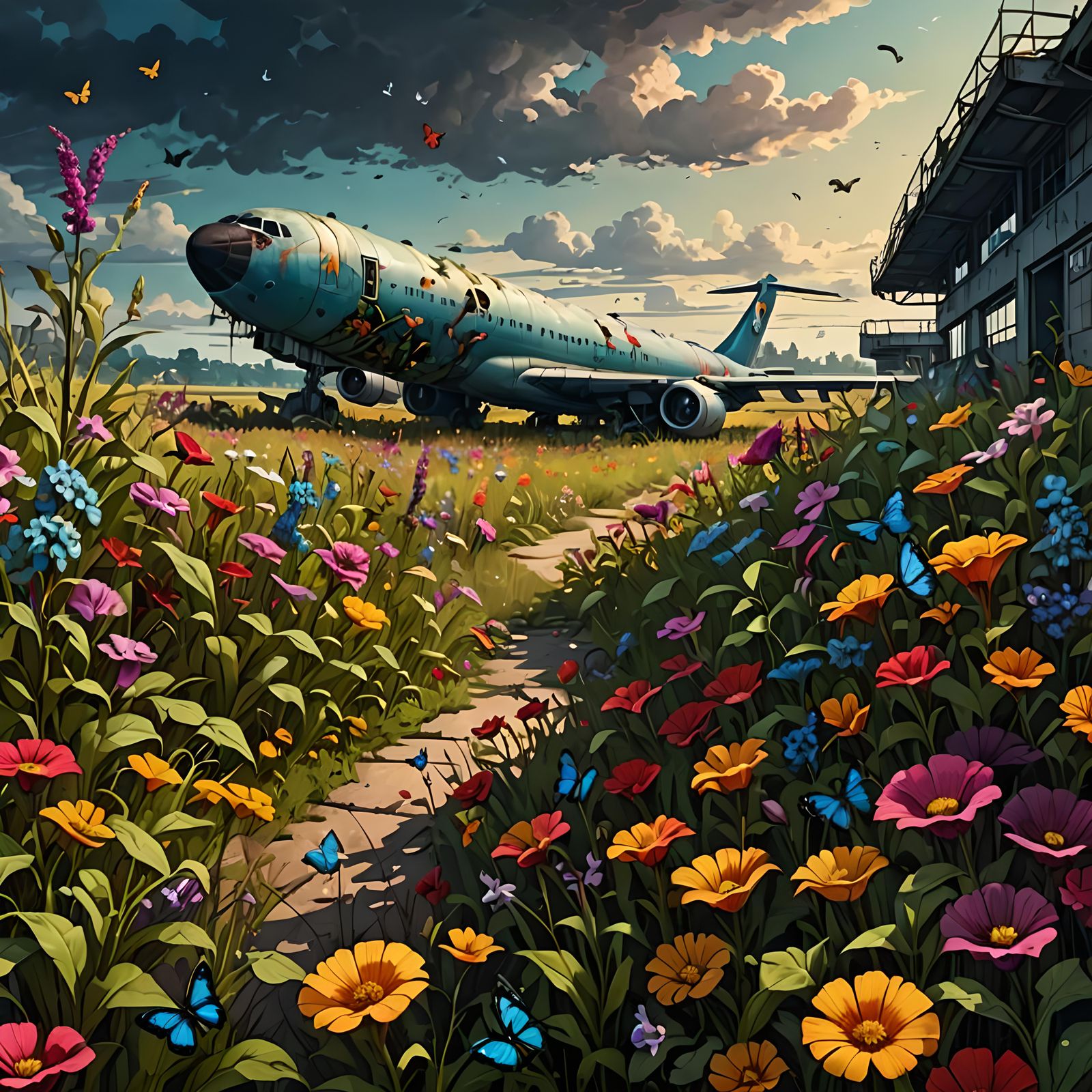 Bloom amongst the doom - AI Generated Artwork - NightCafe Creator