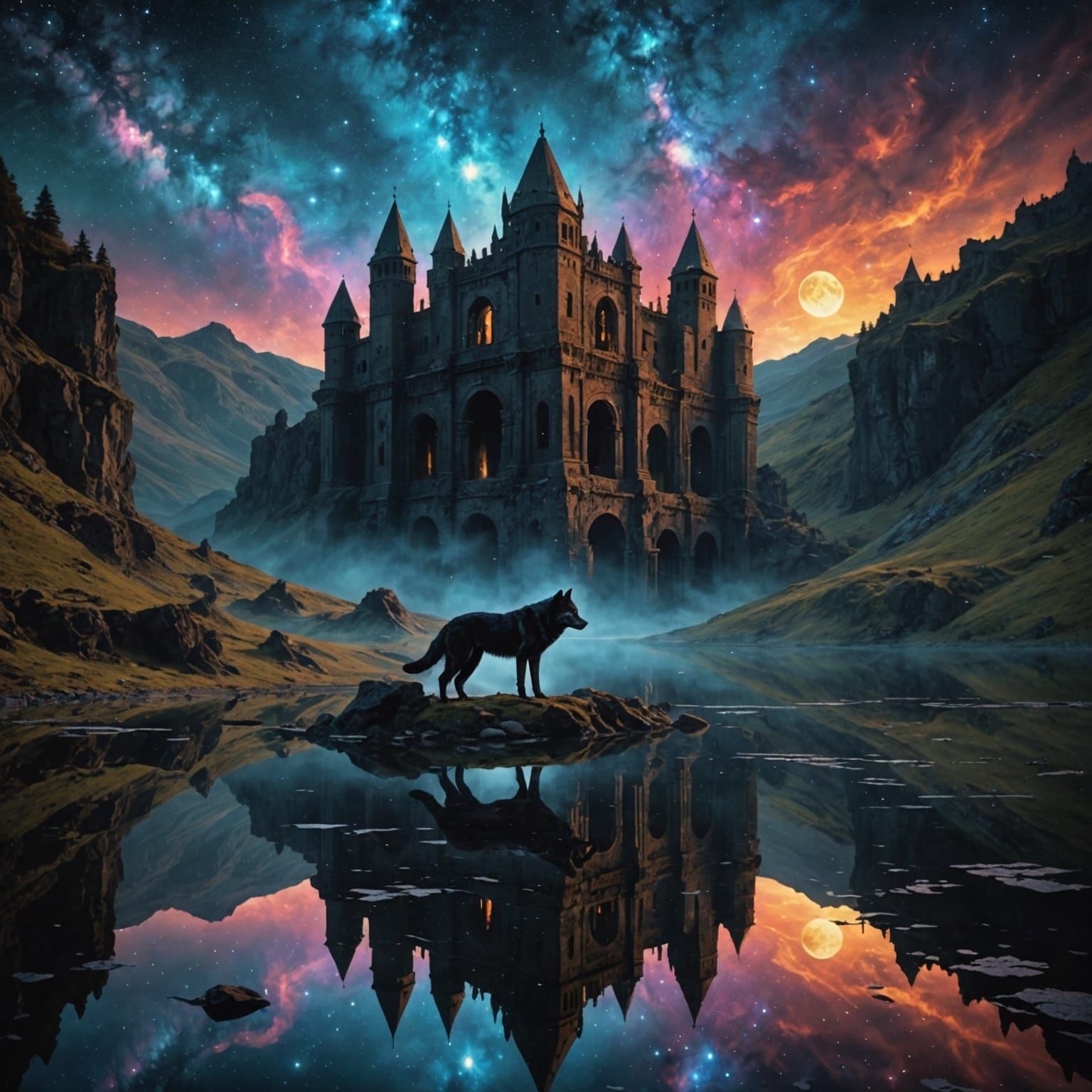 Ethereal Valley in Nebula's Glow, Fantasy Ukrainia... - AI Art