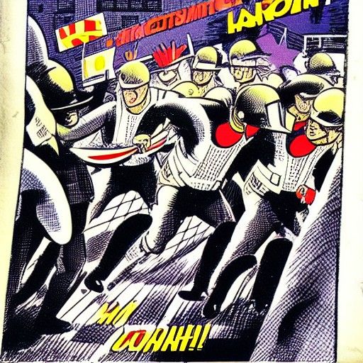Riot Control by Steve Ditko - AI Generated Artwork - NightCafe Creator
