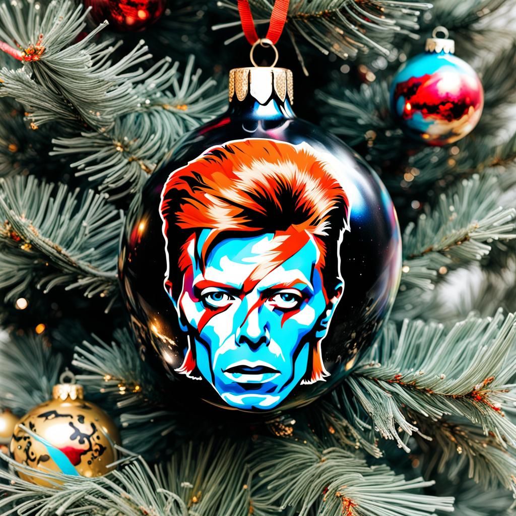 David Bowie Christmas tree baubles - AI Generated Artwork - NightCafe ...