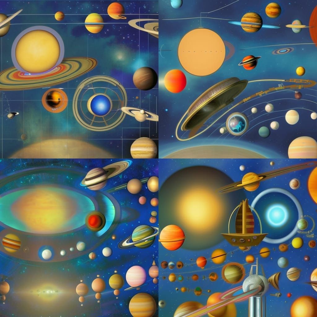 A steampunk spaceship on an intergalactic adventure. In the background ...