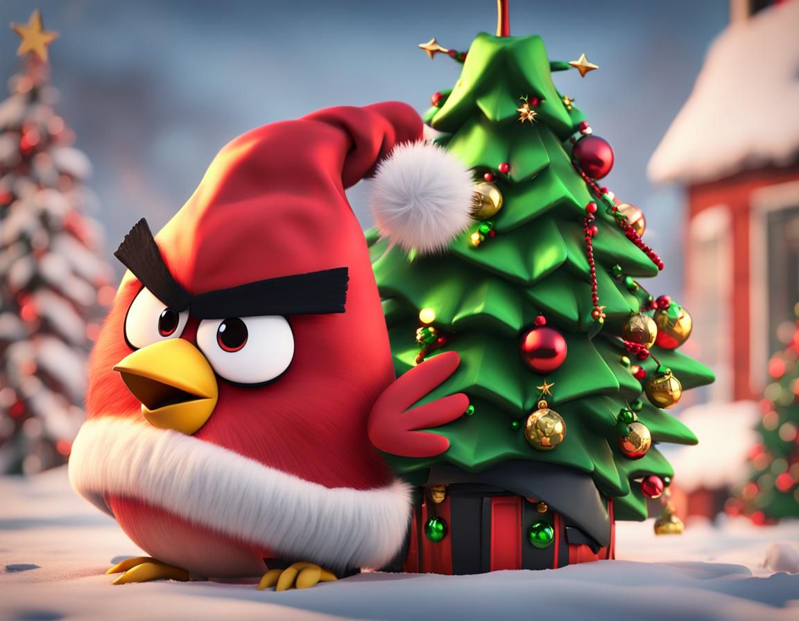 Angry Bird Christmas - AI Generated Artwork - NightCafe Creator