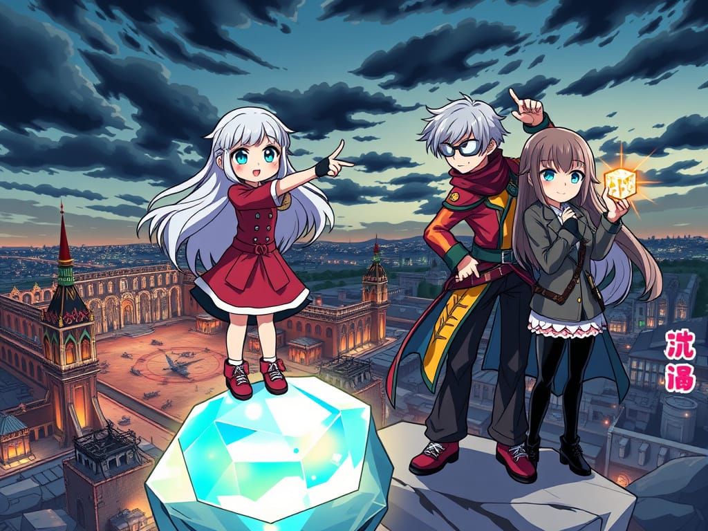 Chibi Lyra dramatically points toward the war