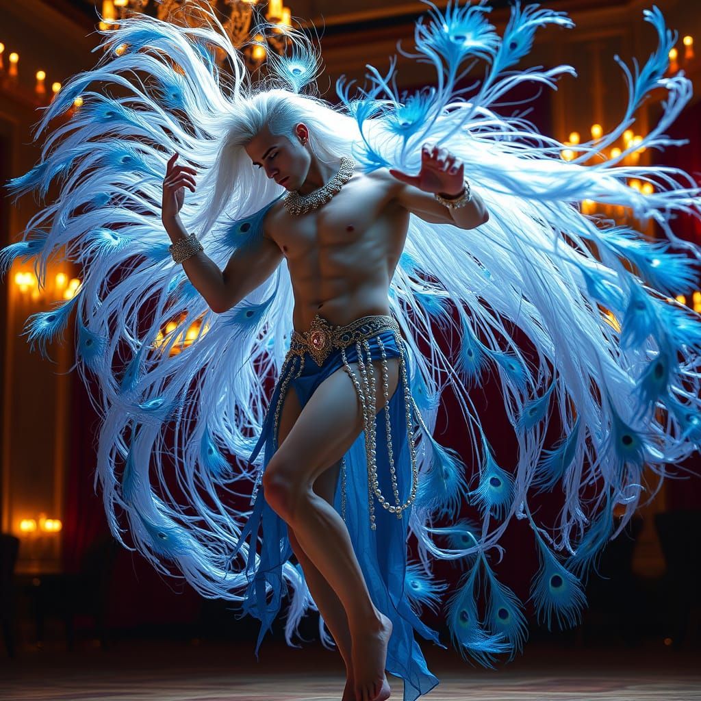 dance of the blue peacock - Ethereal Blue Peacock Dance in V...