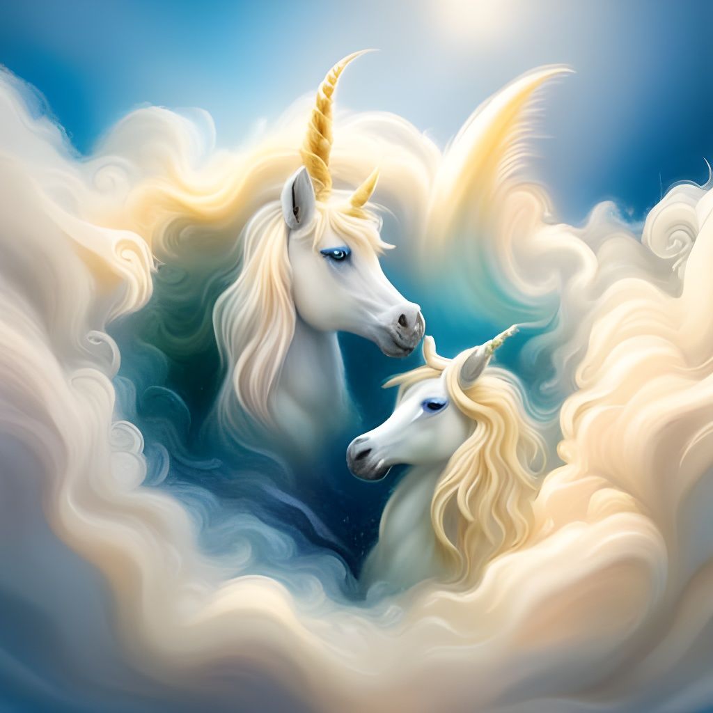 Cloudy unicorns!! - AI Generated Artwork - NightCafe Creator