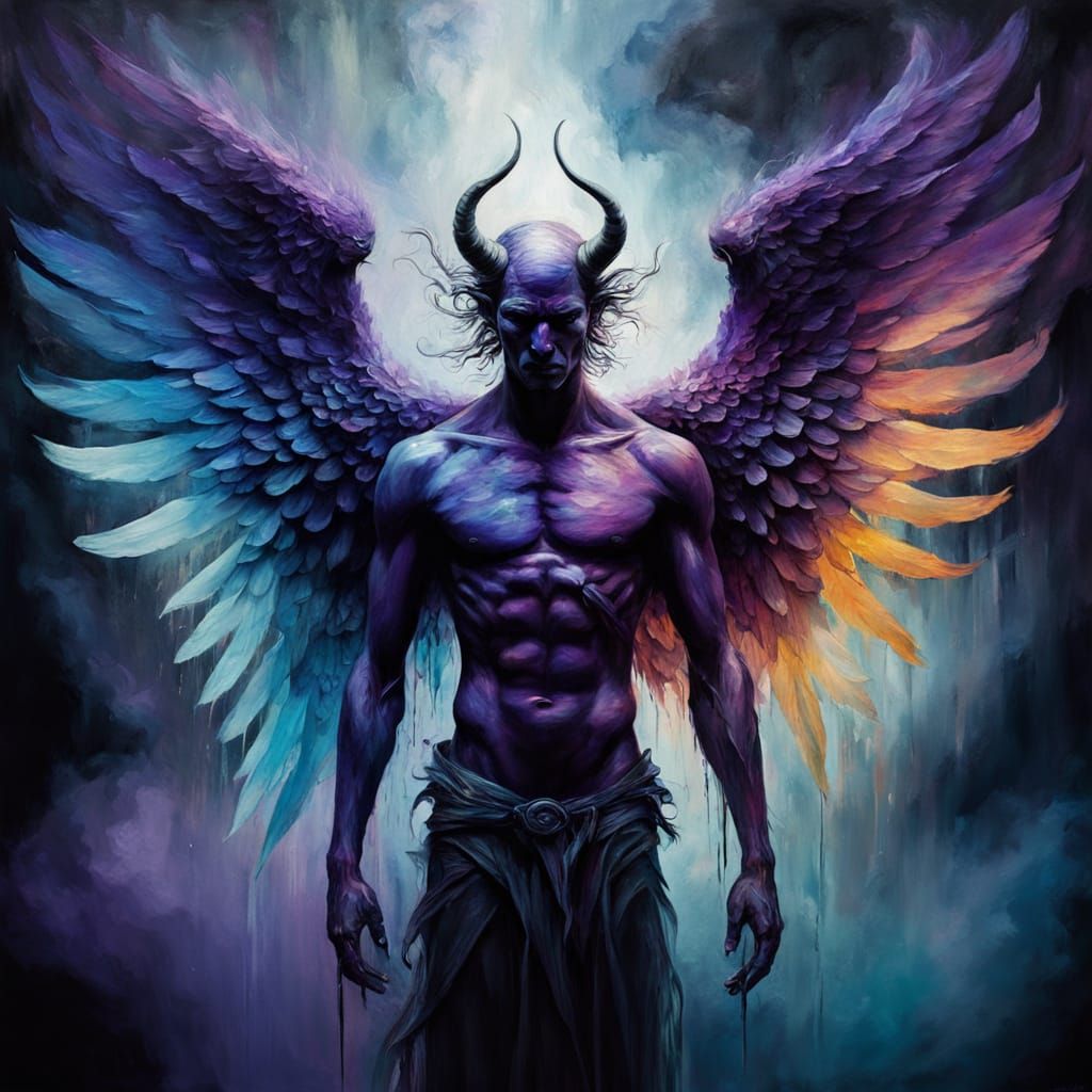 mesmerizing ethereal beautiful epic half angel half demon elegant clear ...