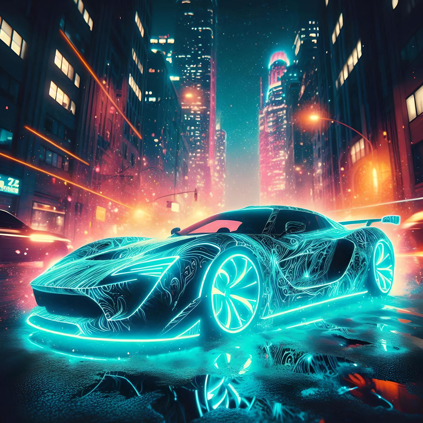 Glow Car - AI Generated Artwork - NightCafe Creator
