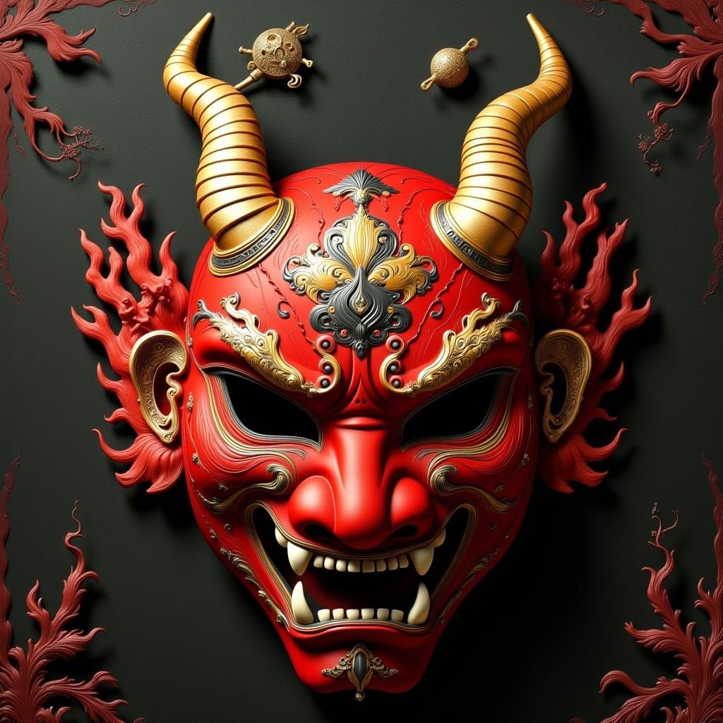 Oni Mask - Ethereal Oni Mask in Tr...