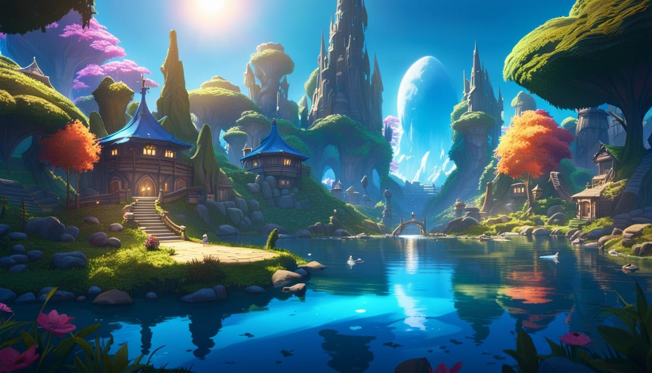 Fantasy World - AI Generated Artwork - NightCafe Creator