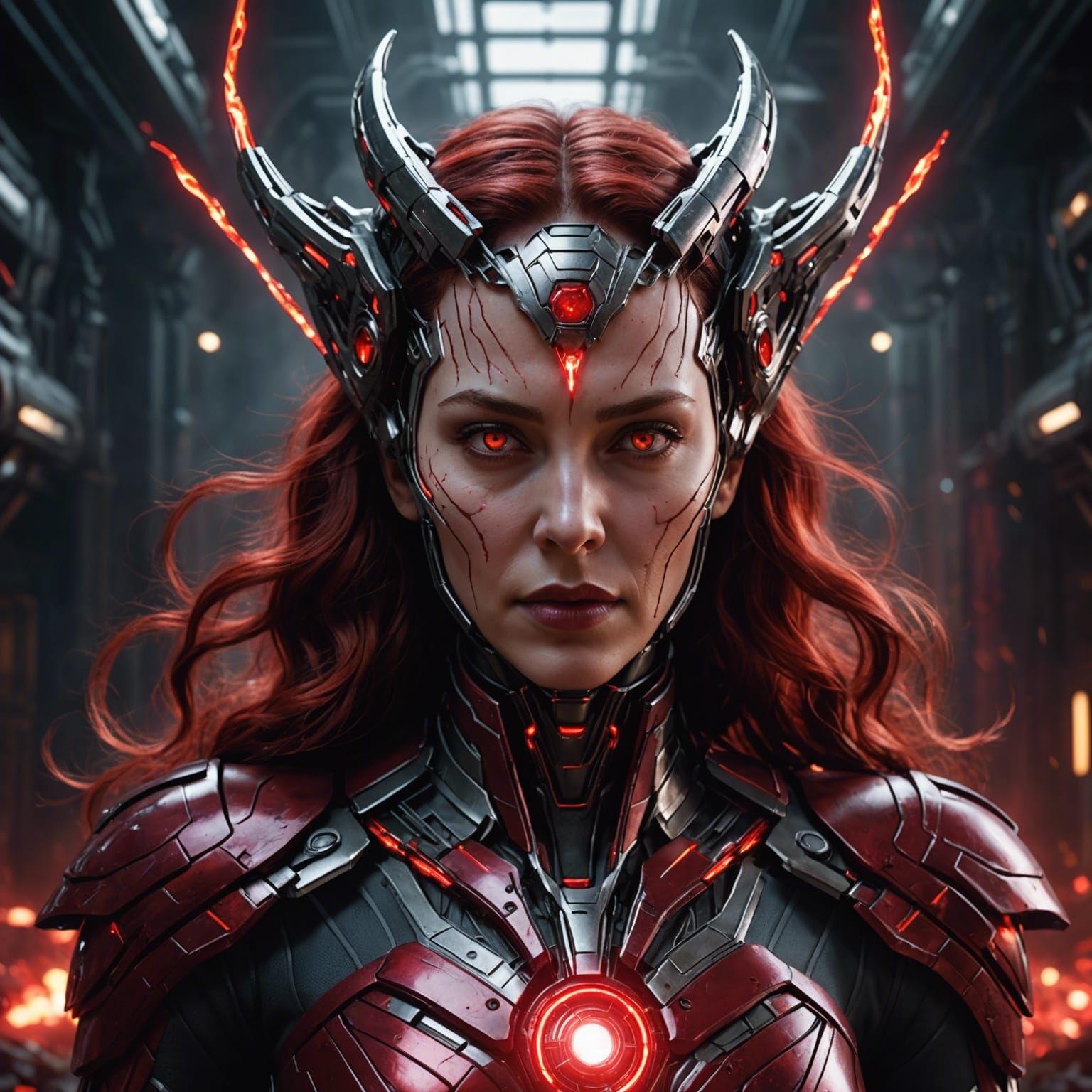 Ultron assimilated Scarlet Witch - AI Generated Artwork - NightCafe Creator