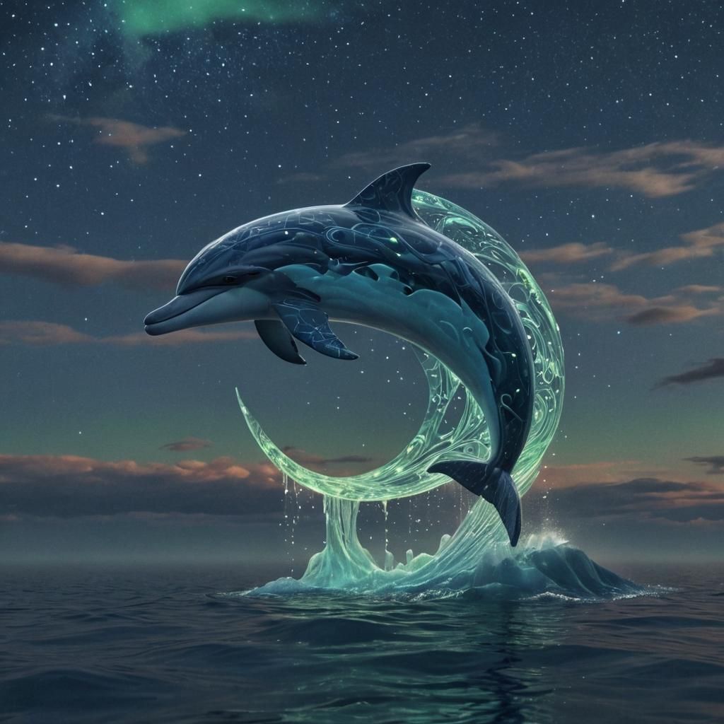 Dolphin Night 1 - AI Generated Artwork - NightCafe Creator
