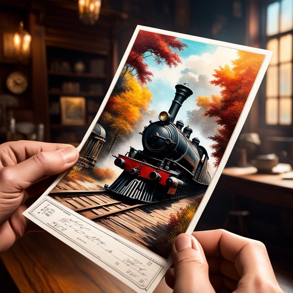 Off to get a stamp for the postcard!! - AI Generated Artwork ...