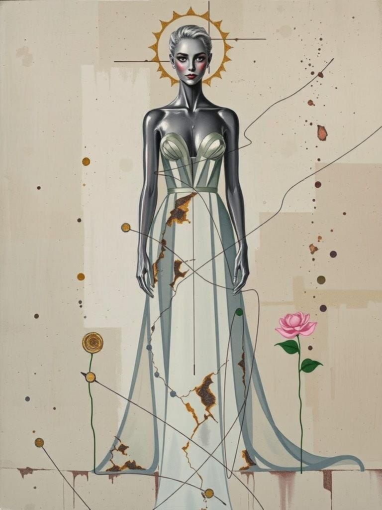 Portrait - Germanic Goddess in Opulent Oil Painting