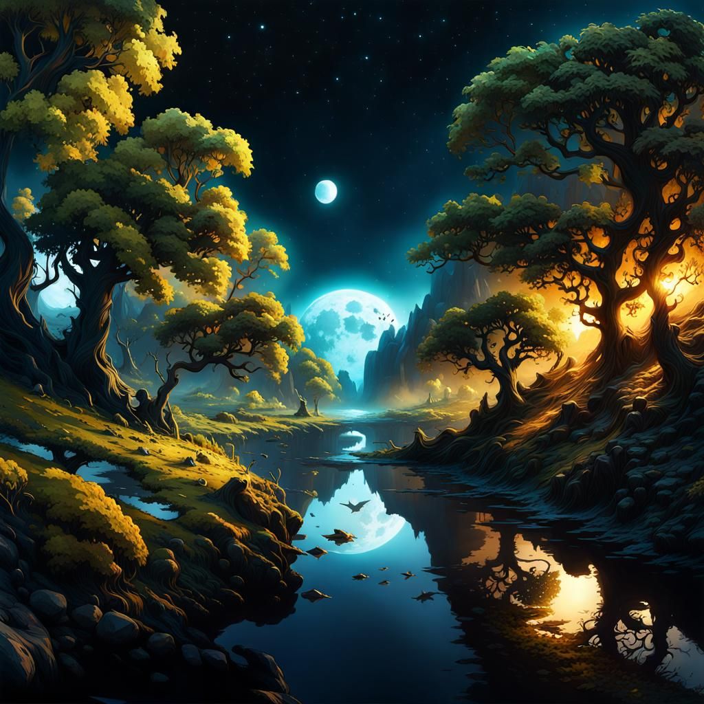 Smokin reflection valley - AI Generated Artwork - NightCafe Creator