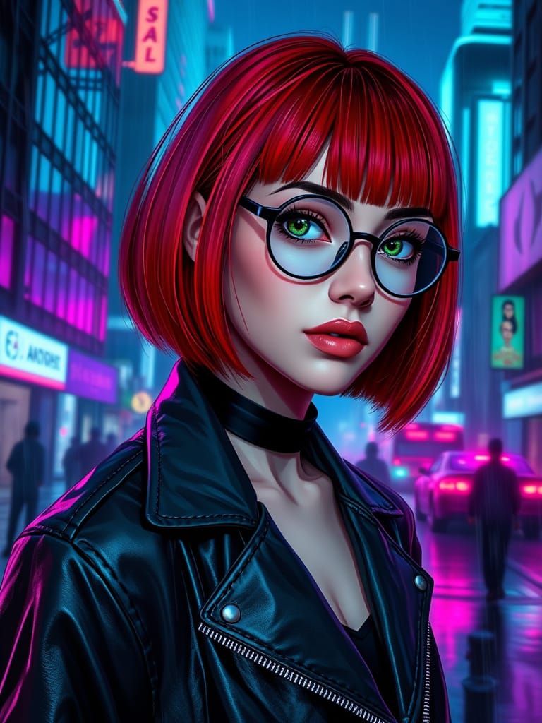 Nightcity Portraits 2 - Hyperrealistic Cyberpunk Portrait of...